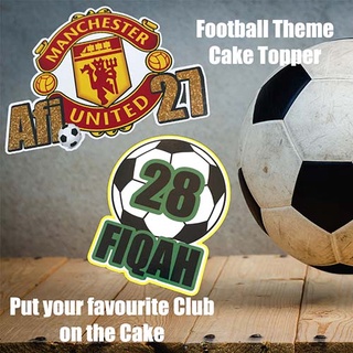 Manchester United Football Cake Topper Birthday Party Cupcake Topper ...