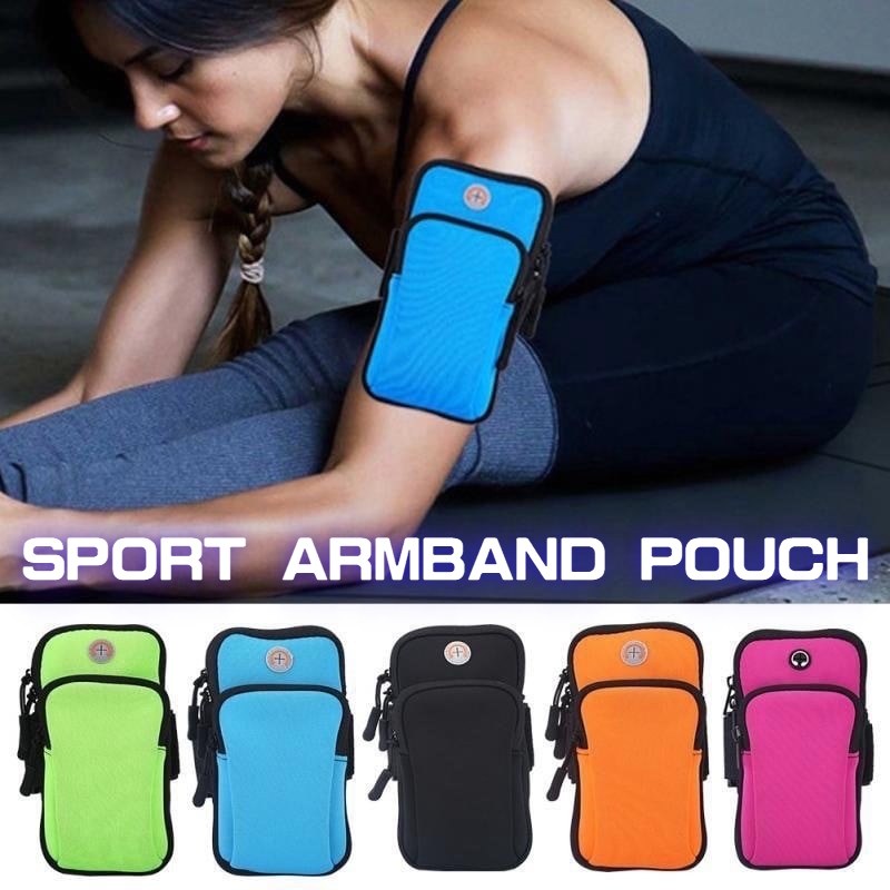 Portable Zipper Phone Bag Waterproof Sport Arm Bag 2 Earphone Hole ...