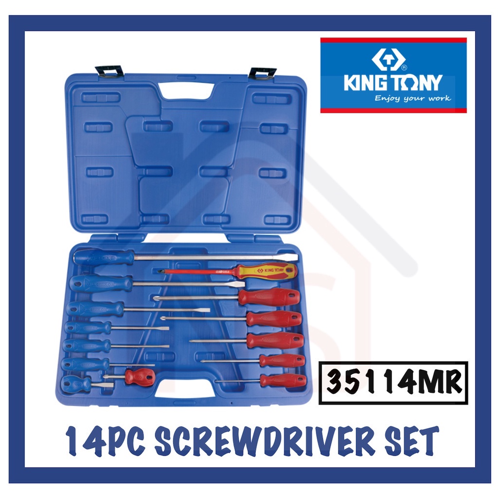 KING TONY 14 PC. Standard and Go Thru Screwdriver Set 35114MR | Shopee ...