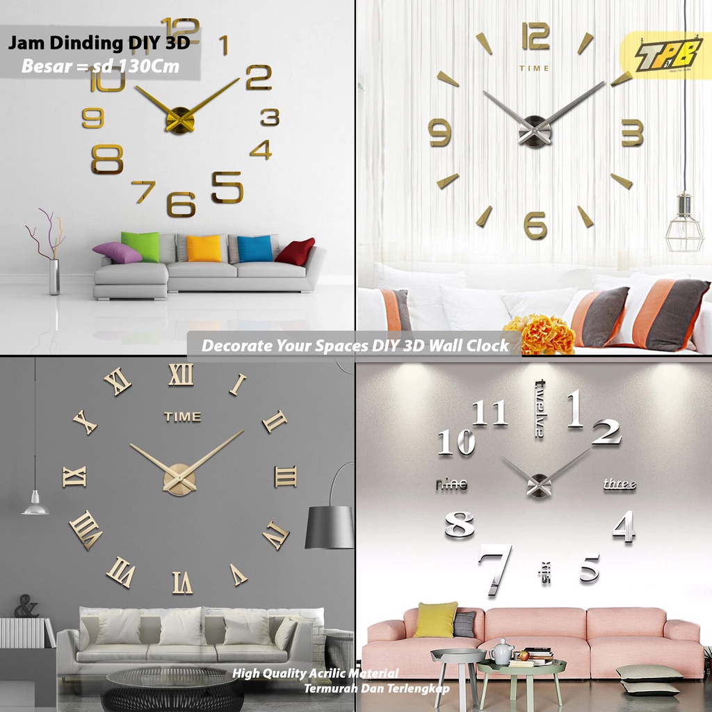 Large DIY Wall clock Decorative Giant Wall clock 80-130cm 130cm 130 cm ...