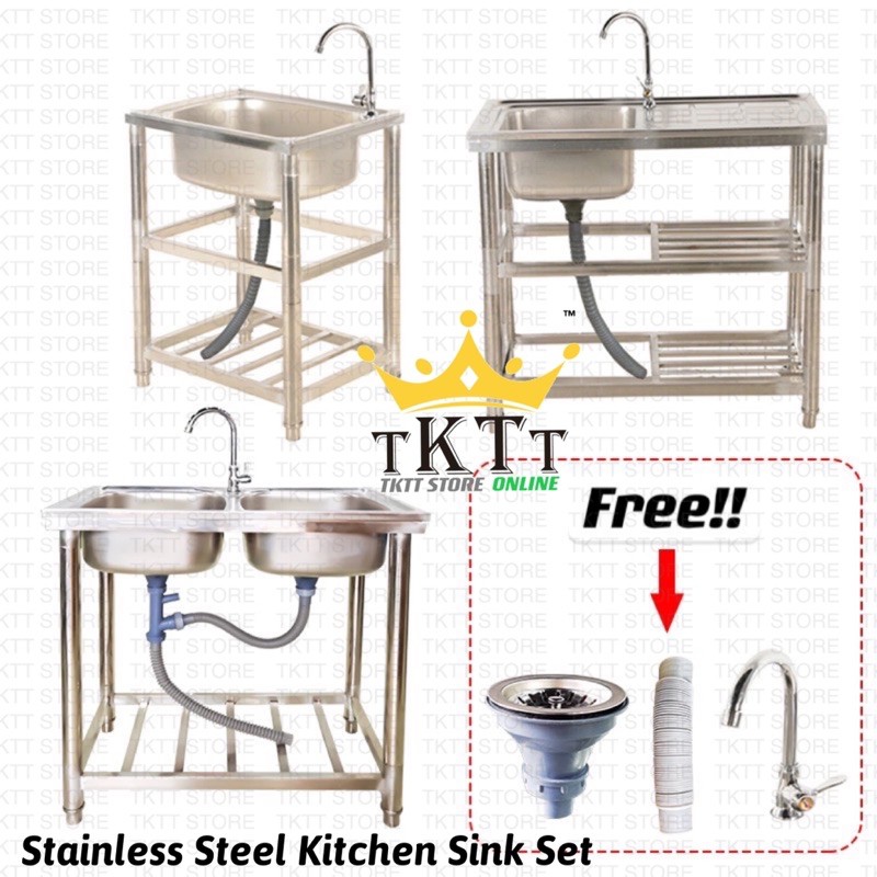 TKTT TM️ Stainless Steel Kitchen Sink Multifunctional Portable Single ...