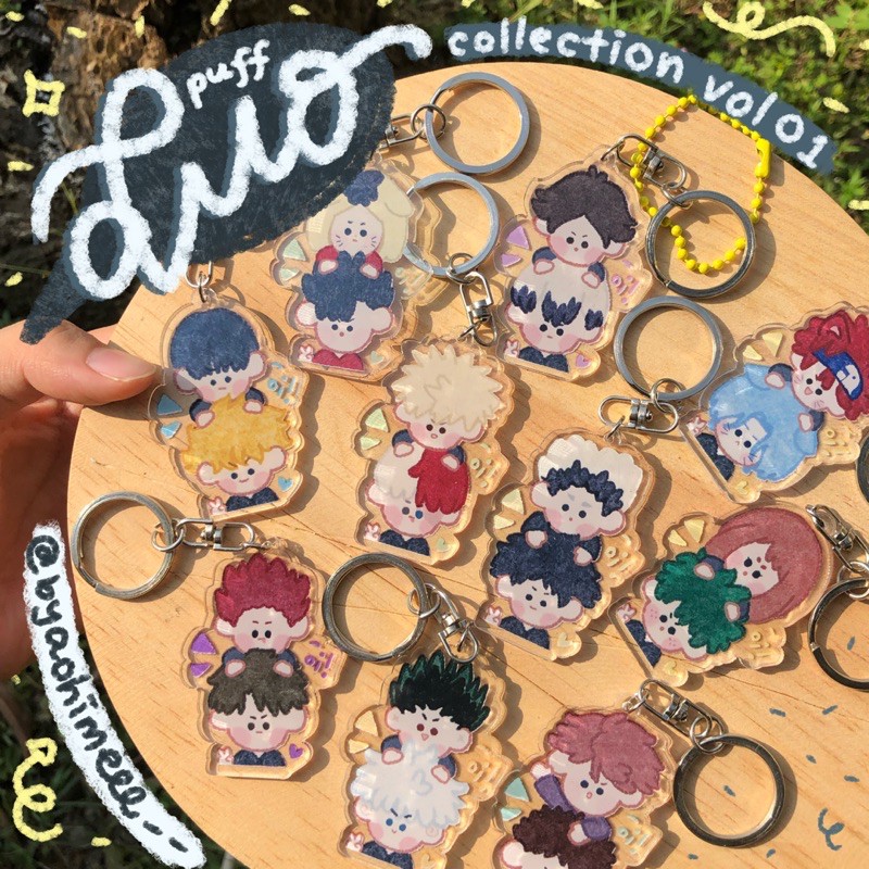 GANTUNGAN Puff Keychain!! Duo Series | Haikyuu Keychain BNHA HxH Sk8 ...