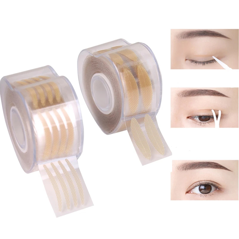 600Pcs/Roll Double Eyelid Sticker Lace Screen Roll Double Eyelid Sticker Natural Invisible ...
