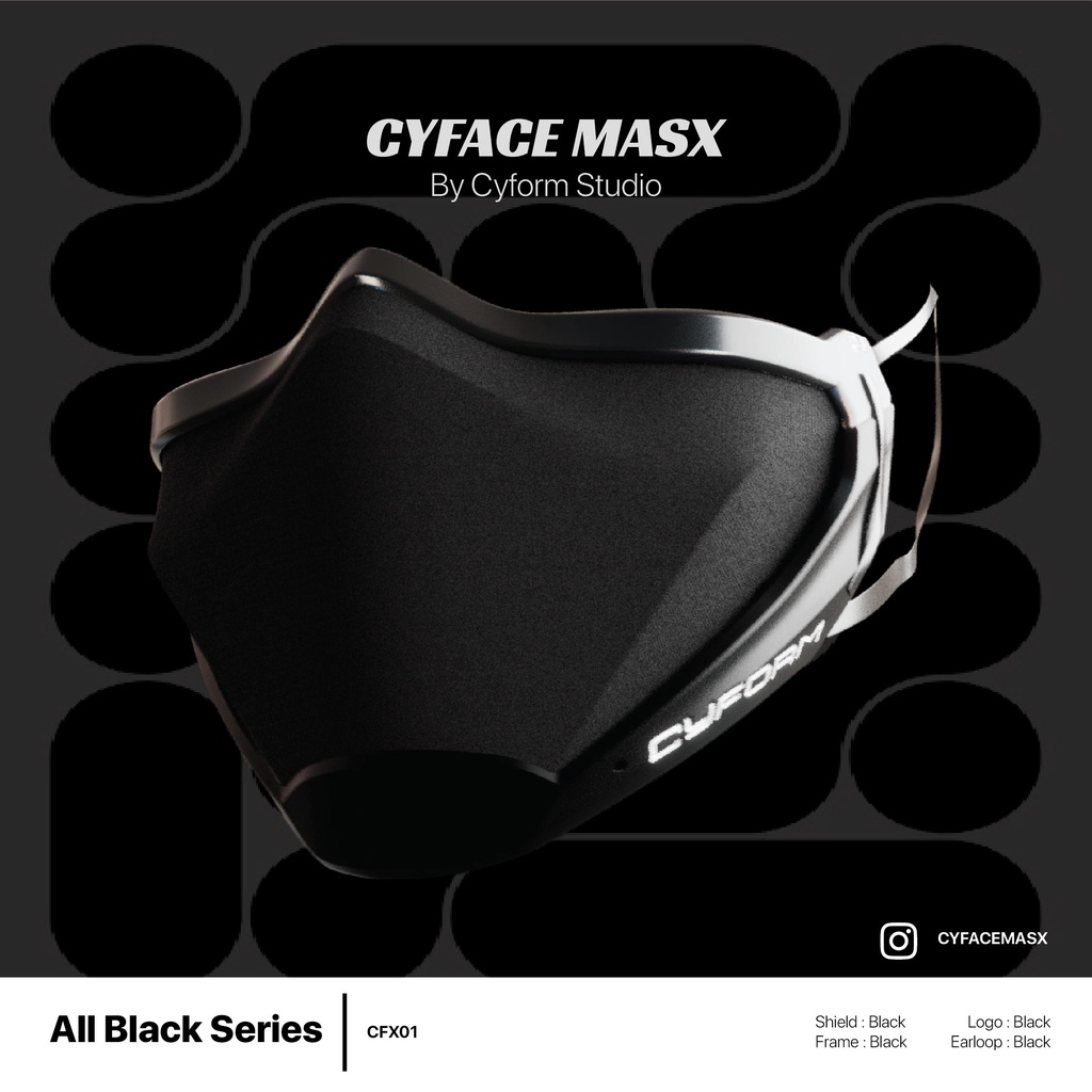 [Shop Malaysia] matte black cyform 3d print cyfacemasx viral techwear ...