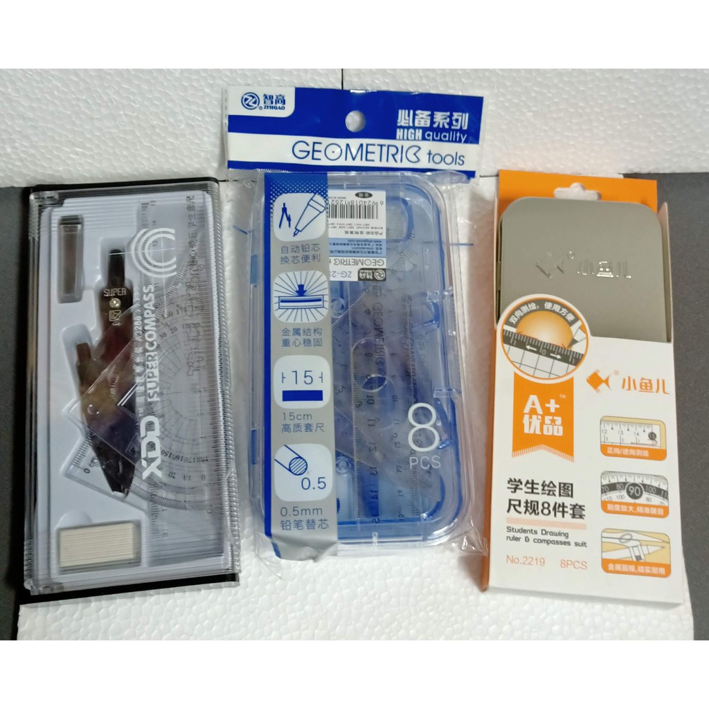 8~9 Pc set Super Compass Mathematical Set. Student drawing ruler and ...