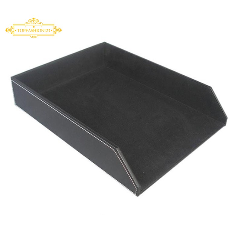 PU Leather Collection Letter Tray, Document Desk Organizer,Stackable ...