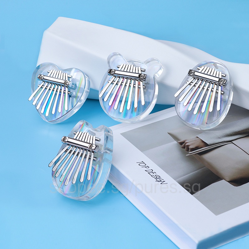 8 Key Colorful Rainbow Kalimba Mini Thumb Piano Transparent Acrylic ...