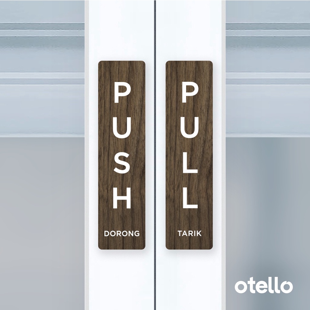 KAYU Otello Sign Push Pull Push Pull Icon Label Sticker Unique Sign ...