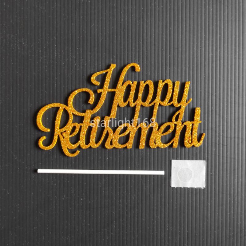 Happy Retirement Cake Topper (Gold) | Shopee Singapore