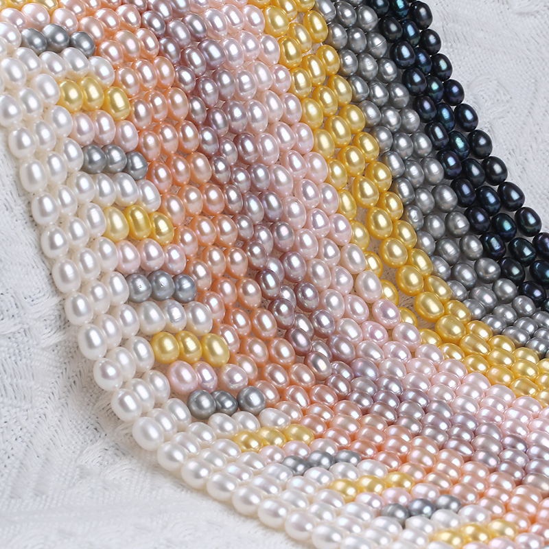 Authentic AAA Freshwater Cultured Pearl Golden Rice Beads 14 inch Pearl ...