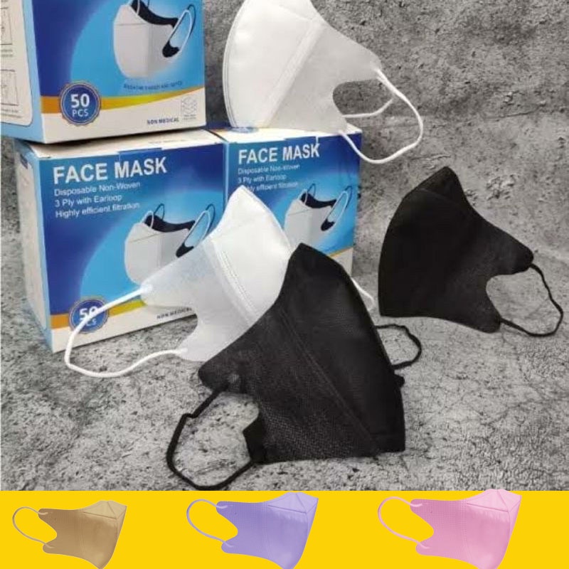 50PCs Adult Duckbill Face Mask 3D 4D 5D mask Adult Mask mix color 3d ...