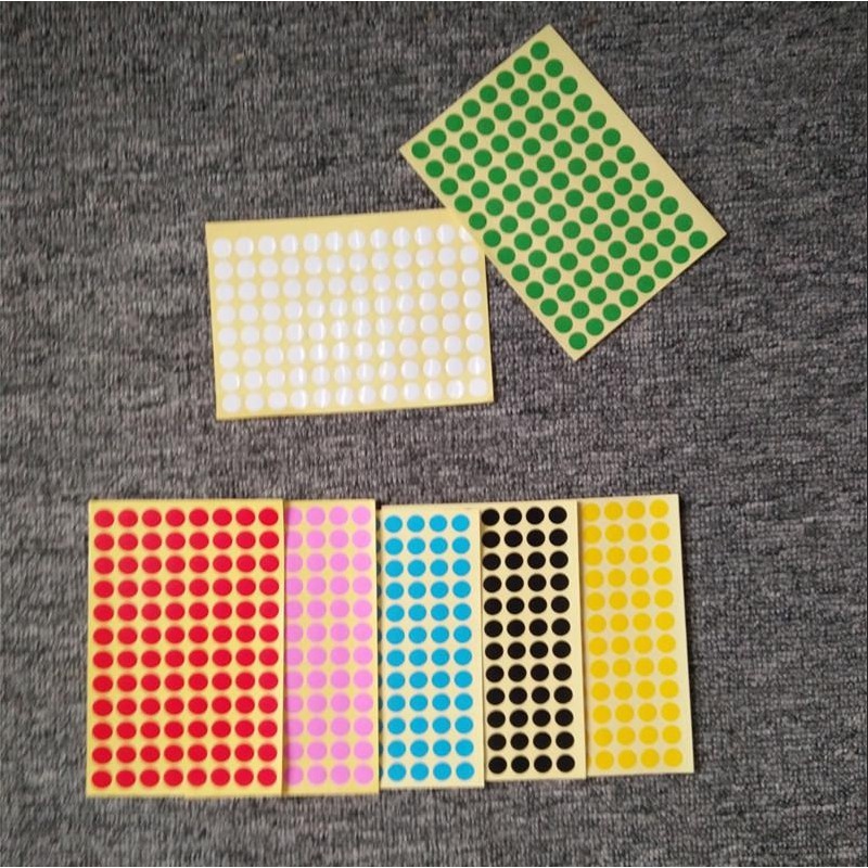 10 Sheet 10mm Round Stickers Sticky Dots Coloured Circle Labels ...