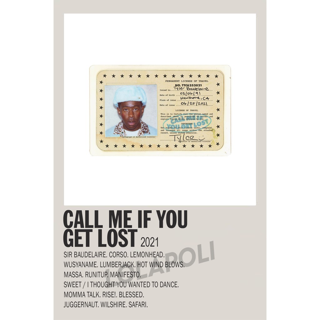 Call Me If You Get Lost Album Cover Poster - Tyler, The Creator ...