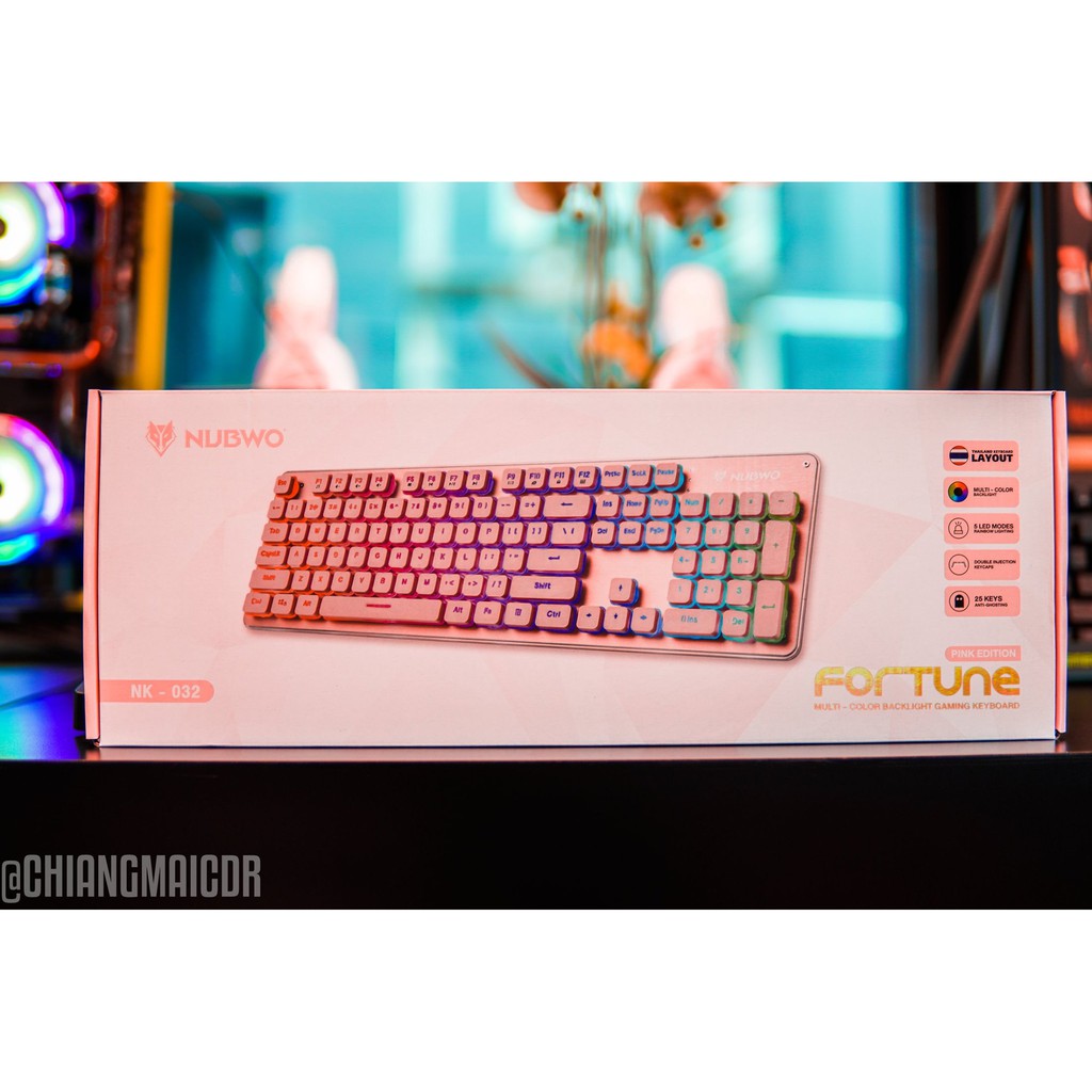 NUBWO Nk-032 PINK EDITION FORTUNE multi-color backlight gaming keyboard ...