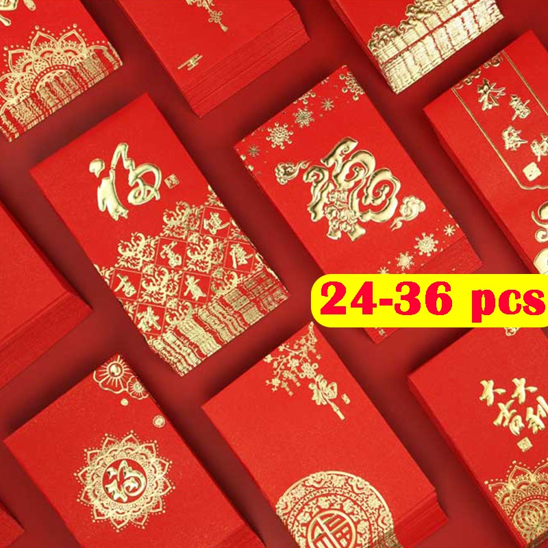 24-36 pcs red packet red packet 2024 red envelope angpow angpao raya ...