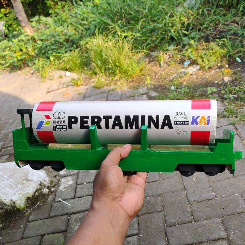KAYU Miniature Train Carriage PERTAMINA - Surabaya Wooden Train ...
