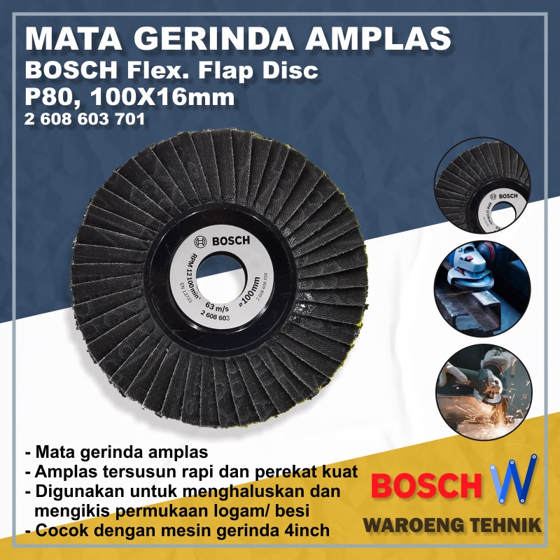 MATA Bosch Acc Flexible flap disc Sandpaper Grinding Wheel P80 100 X 16 ...