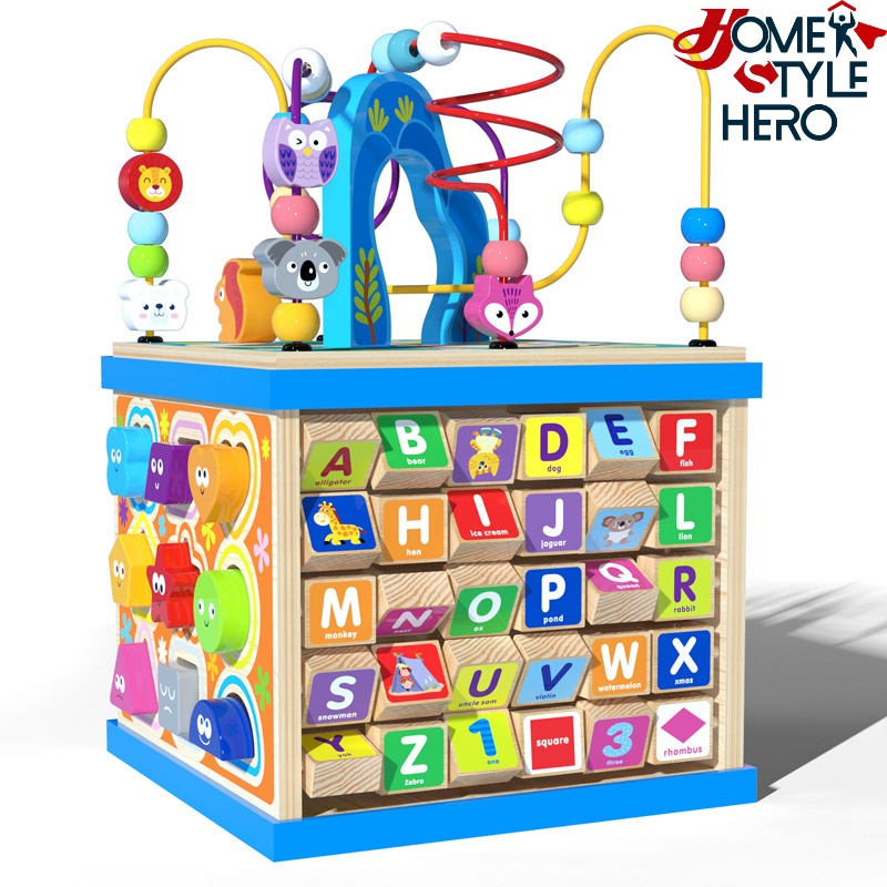 [SG Stock] Wooden Educational Activity Cube Preschool Montessori ...