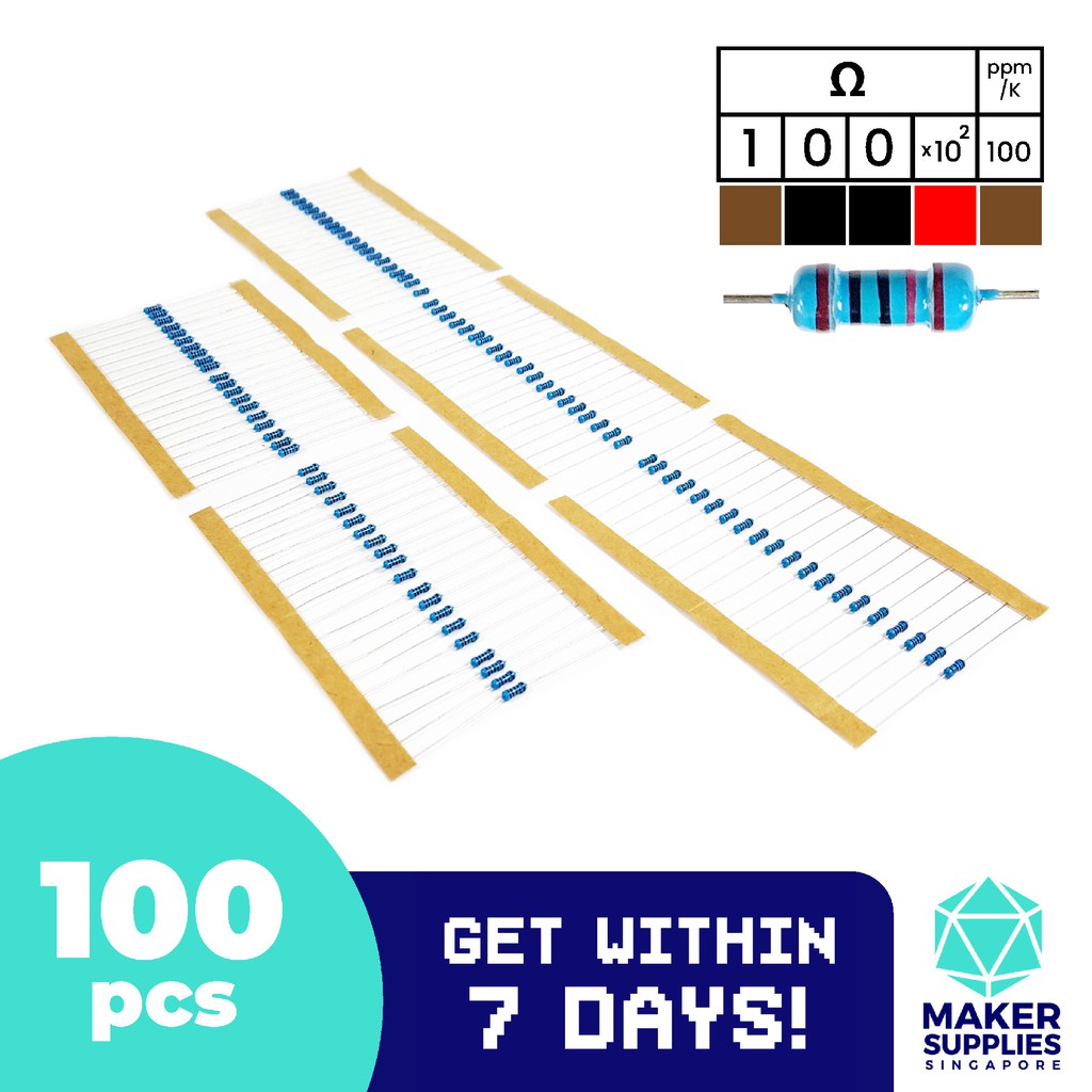 100pcs 10K Ohm Resistor (1% Tolerance) | Shopee Singapore