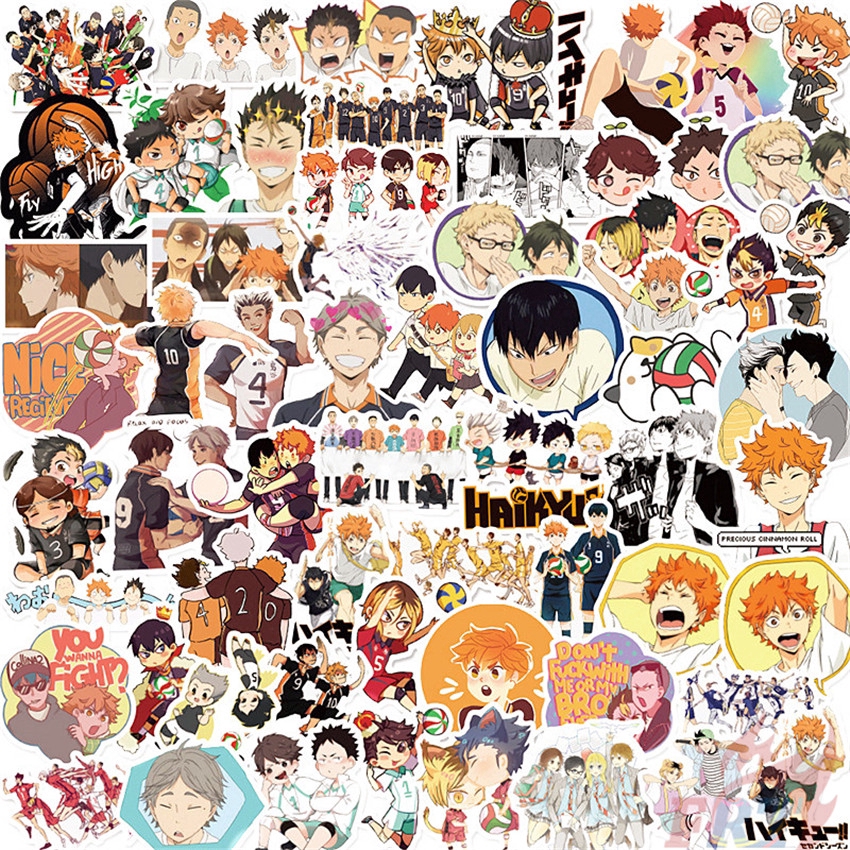 100Pcs/Set Haikyuu!! Series D Stickers Hinata Shoyo Kageyama Tobio ...