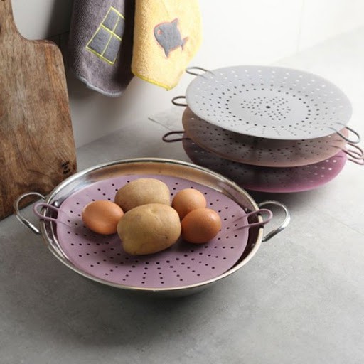 KITCHEN FACTORY Pastel Silicon Steam Trivet / Silicone Food Steamer for ...