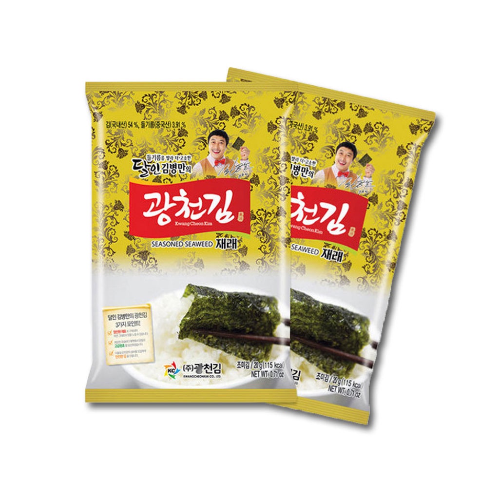 Kwangcheon Roasted Seasoned Seaweed 20g x 4 [Korean] | Shopee Singapore