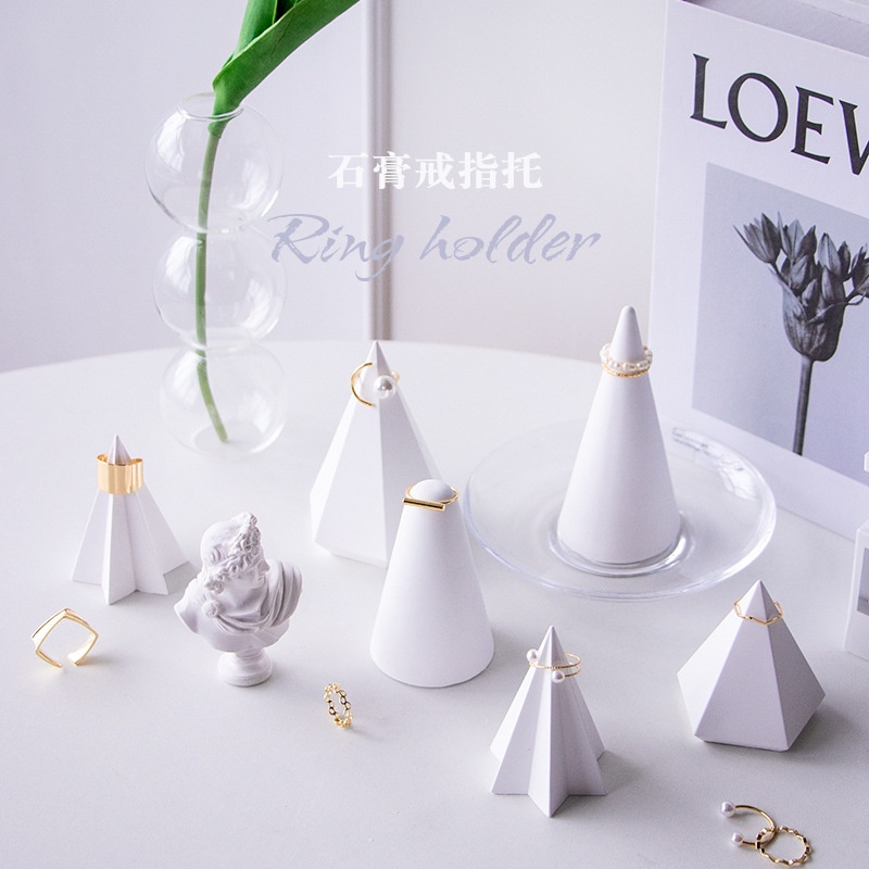 Plaster Ring Holders Jewellery Stand Organiser Storage Cone Ring ...