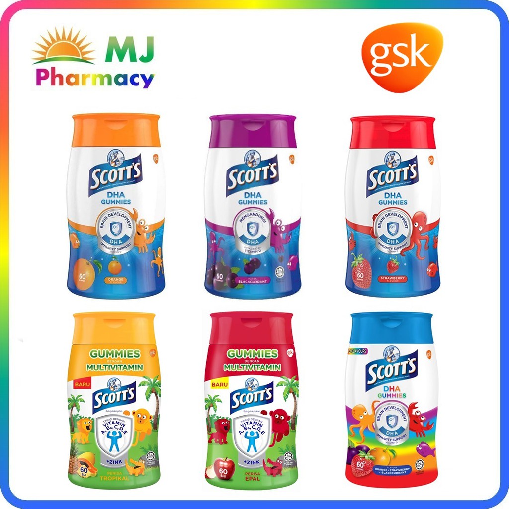 SCOTT'S DHA GUMMIES OR MULTIVITAMIN GUMMIES 60'S [ASSORTED] | Shopee ...