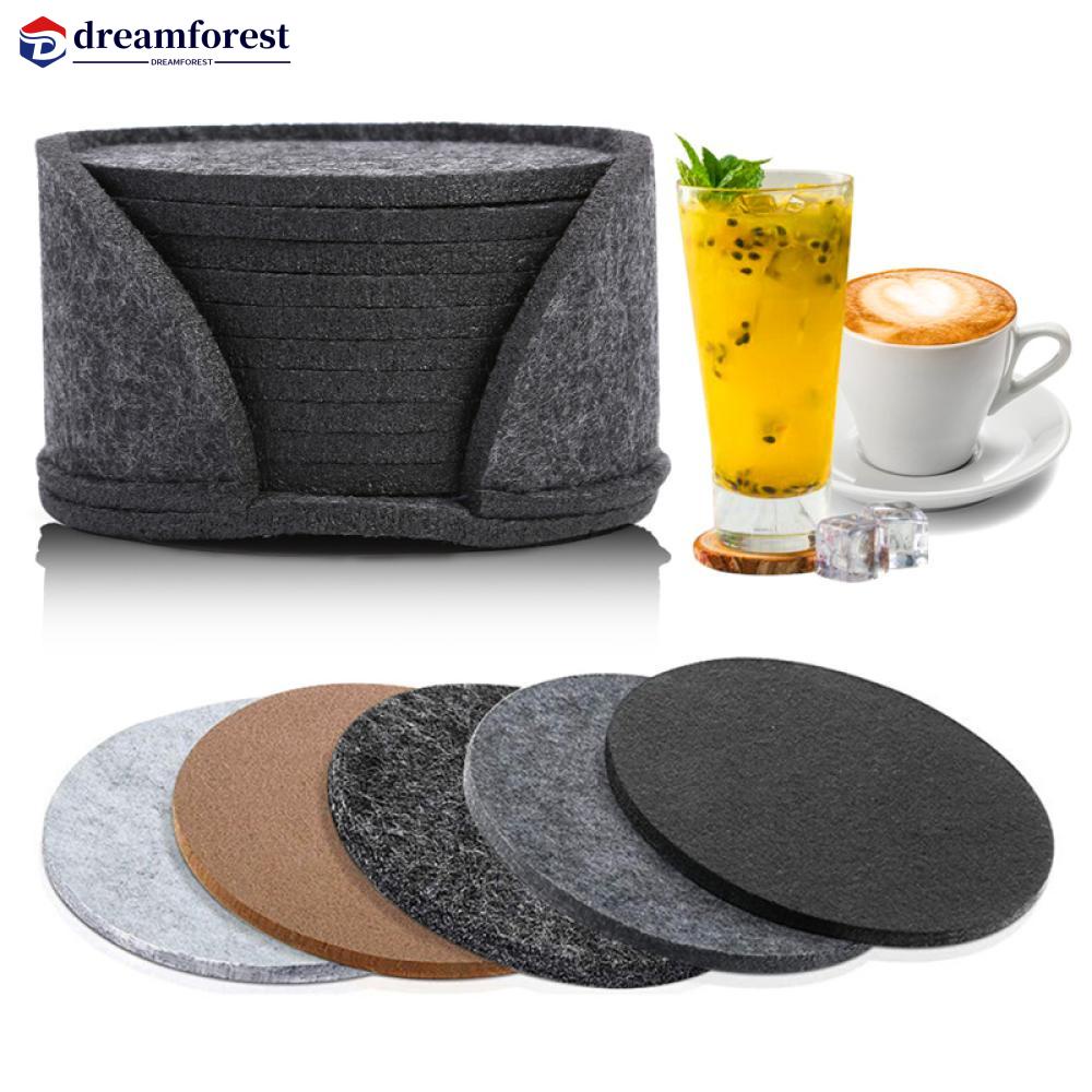 DREAMFOREST 11pcs Round Felt Coaster Dining Table Protector Pad Heat ...