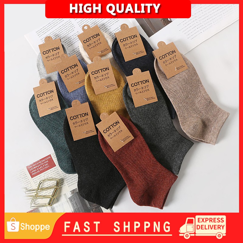 (Ready Stock）Men Socks Basic Earth Tone Stokin Ankle Sock Low Cut ...