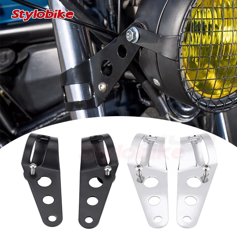 Motorcycle Headlamp Bracket Lampu Cafe Racer Bobber Brat headlight ...
