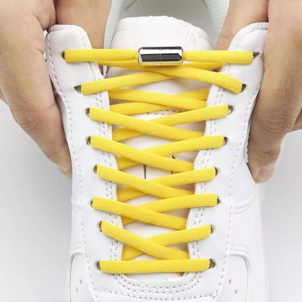 New Elastic No Tie Shoelaces / Metal Lock No Tie Shoe Laces / Sneakers ...