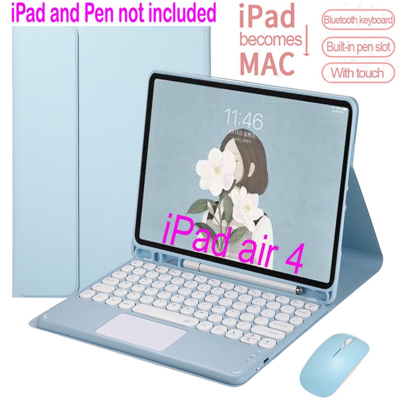 For iPad air 4 4th Generation 2020 Wireless Bluetooth Touchpad Keyboard ...