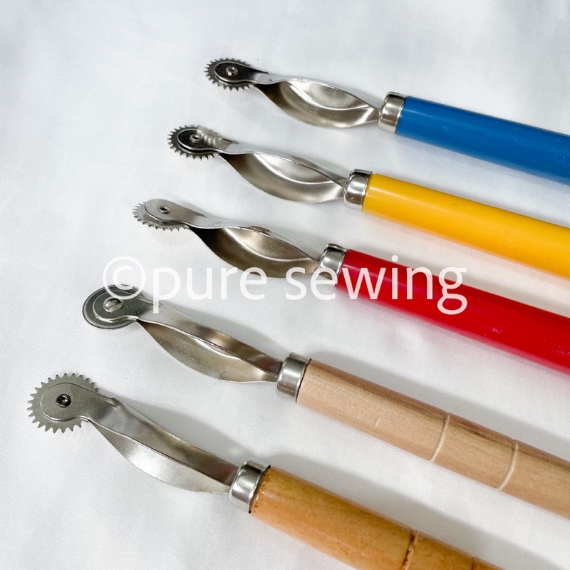 KAYU (1 Pcs) Serrated and Round Wood Sewing Rader | Wooden Handle ...
