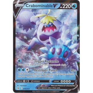 Pokemon TCG Card Crabominable V SS Fusion Strike 76/264 Ultra Rare ...