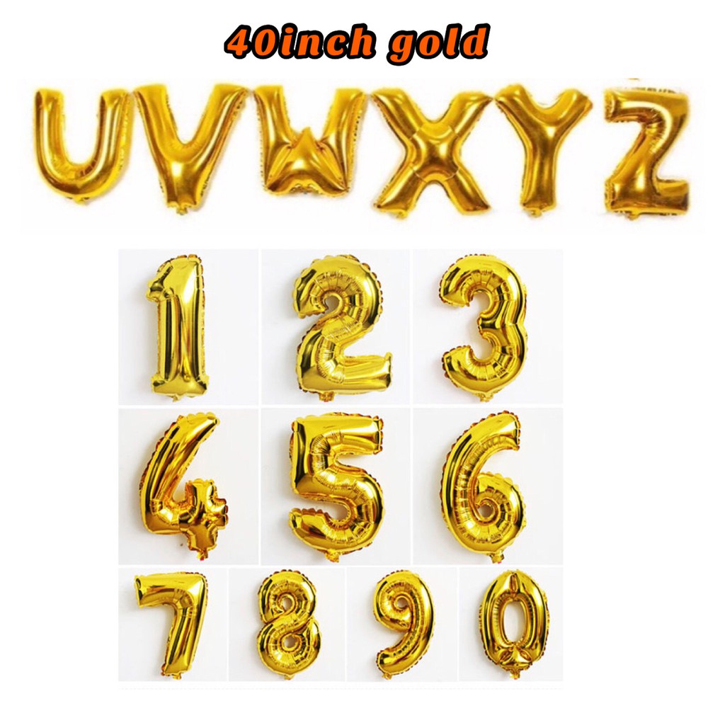 Balloon alphabet 26 U to Z letter & NUMBER 0 to 9 balloon foil huruf ...