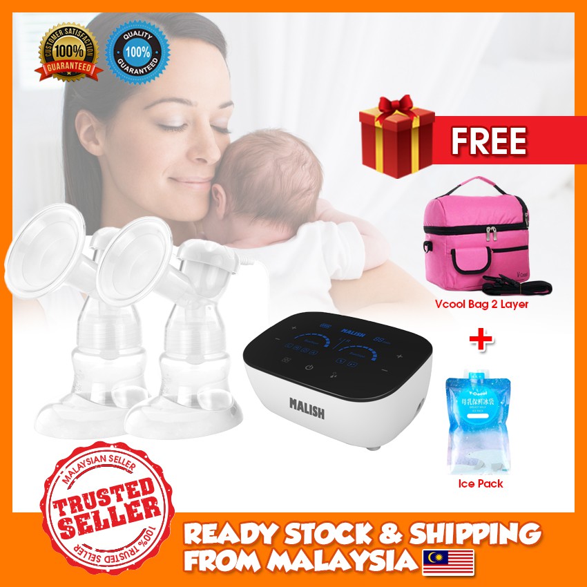 Malish Mirella Plus Rechargable Double Electric Breastpump with (Bag ...
