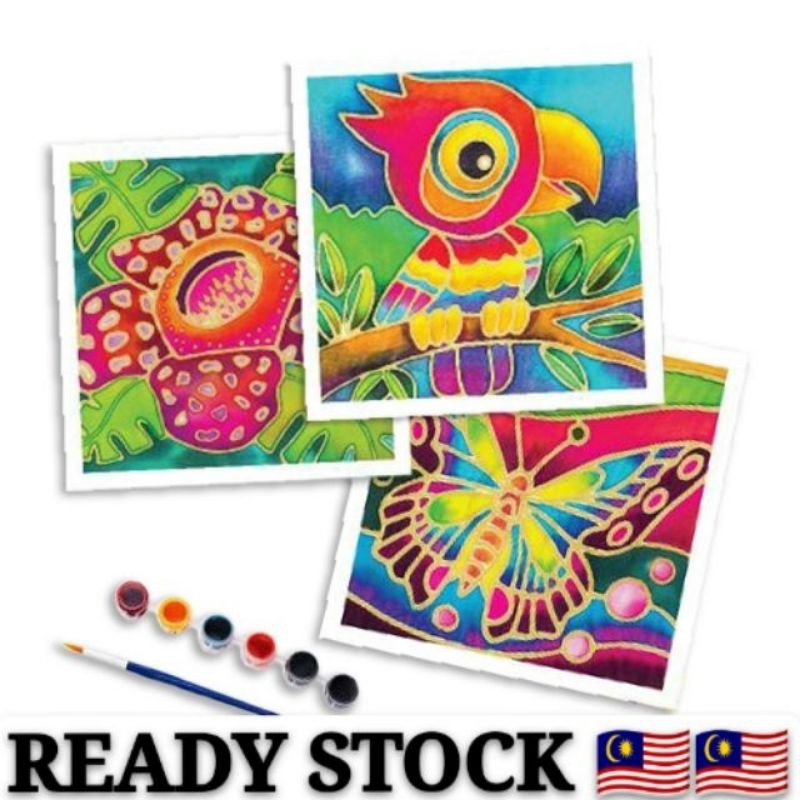 DIY Batik Art Craft Full Set Painting(21cm x 21cm)Kanak-kanak Lukisan ...