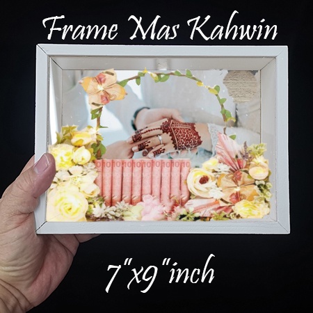 7X9 FRAME KAYU MAS KAHWIN , FRAME DUIT HANTARAN / FLOWER FRAME FOR DIY ...