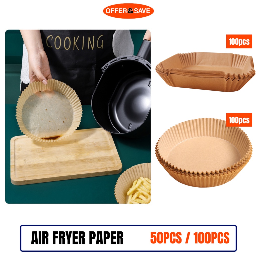Air fryer Paper Disposable Nonstick Paper Paper 100/50pc | Shopee Singapore