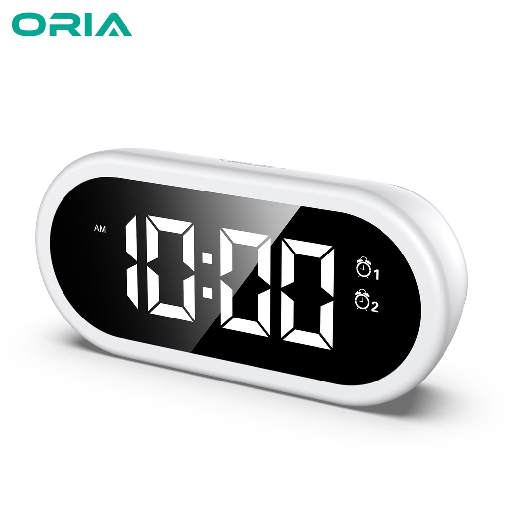 ORIA USB Rechargeable Voice Control LED Digital Alarm Clock with 2 ...