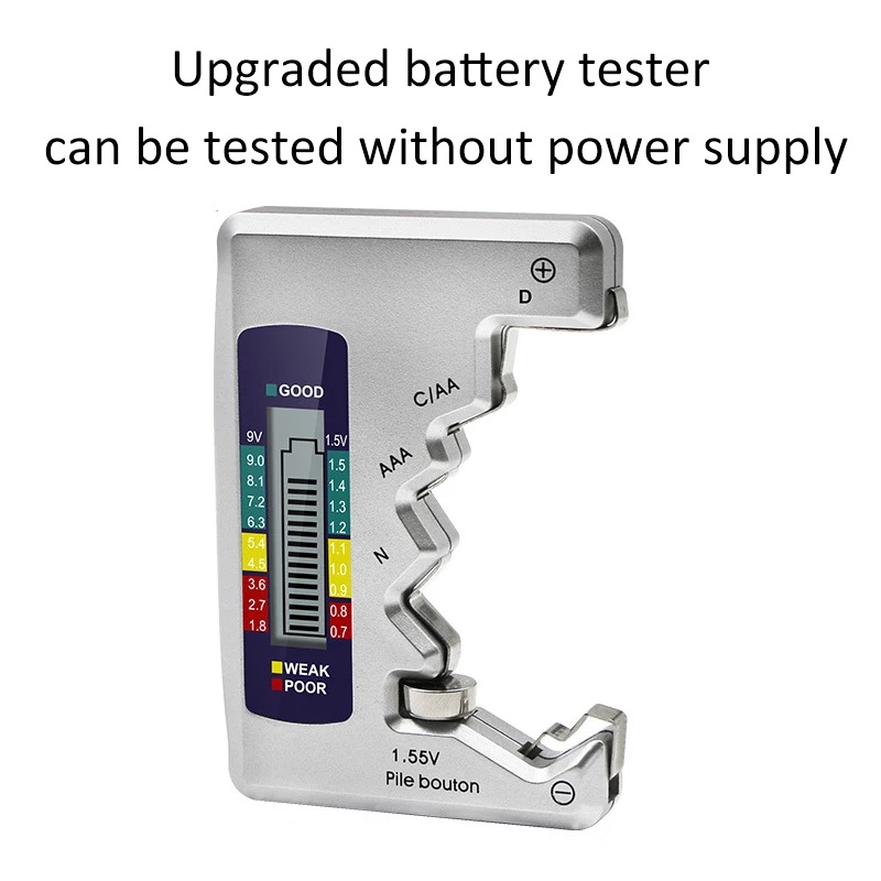 KIPRUN Digital Battery Tester LCD Display AA/AAA/9V/C/D/N 1.5V Button ...