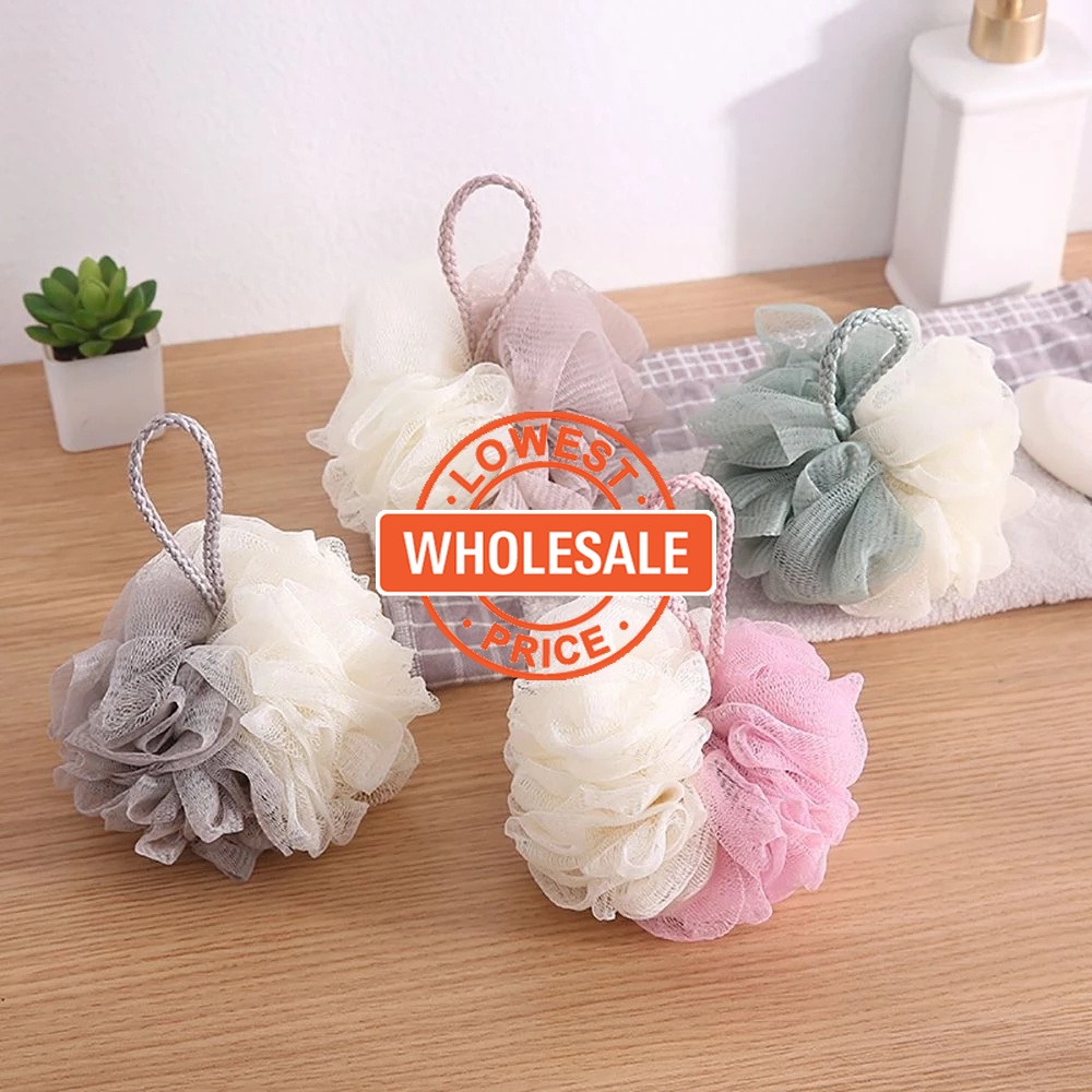 [ Wholesale Prices ] Soft Mesh Bath Sponge Balls / Nylon Two-color Shower Cleaning Bath Puffs ...