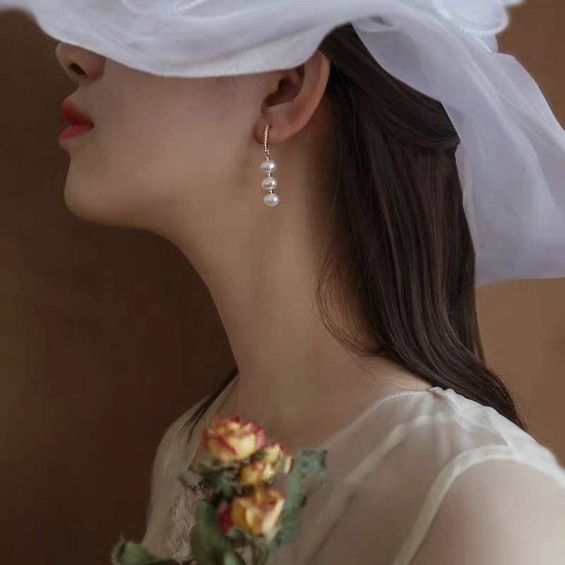 925 Sterling Silver Customized Fine Zircon-Embedded Earrings Fresh ...