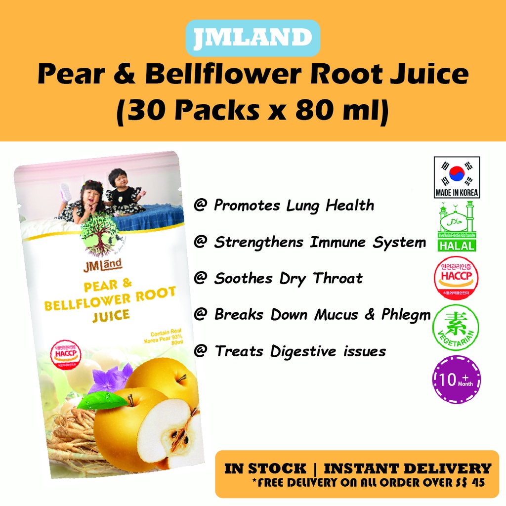 [JMLAND] Pear & Bellflower Root Juice (30 Packs x 80 ml) | Shopee Singapore