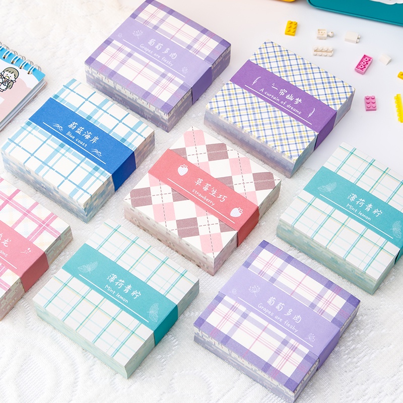 200 Sheets JK Style Lattice Series Memo Paper Student Lovely Note Paper ...