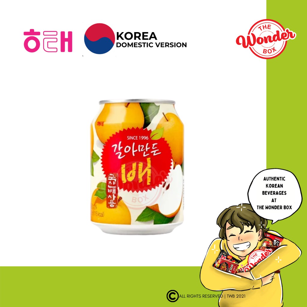 CLEARANCE | MADE IN KOREA | Haitai Korean Crushed Pear Juice 238ml 해태갈아만든배 海太雪梨果汁水 | THE WONDER ...