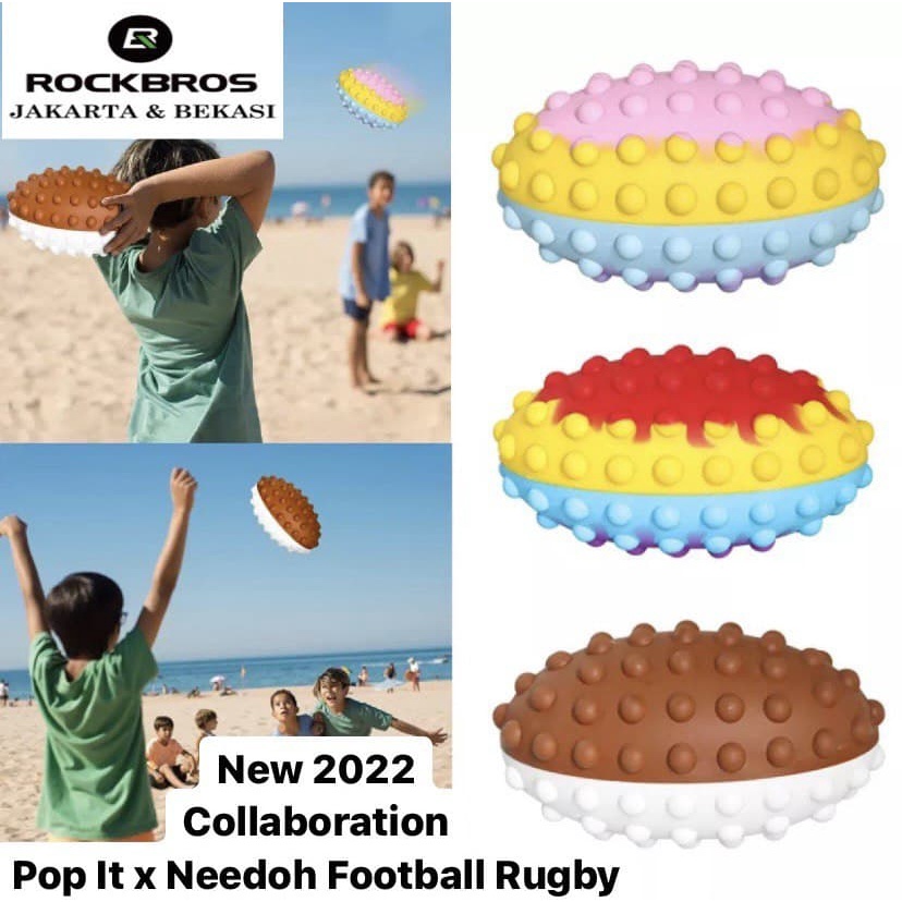 Pop It Rugby Bola New Football Needoh Stress Ball Fidget Toys Squishy ...