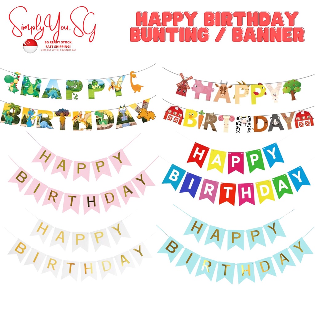 [SG SELLER] Party Happy Birthday Bunting Banner - SG READY STOCK, FAST ...