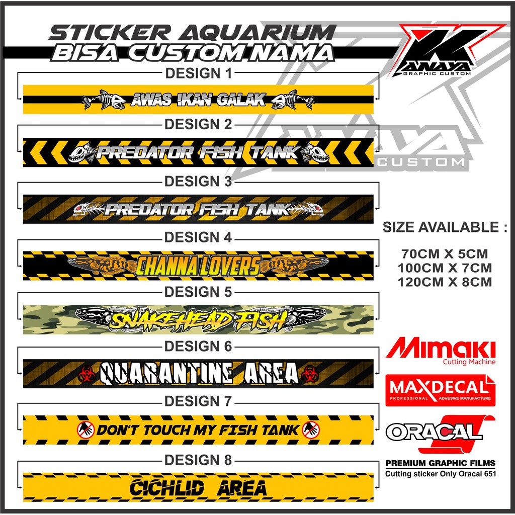 Aquarium Sticker Aquarium Sticker Beware of Fierce Fish Predator Channa ...